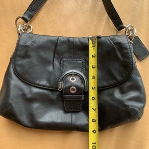 Coach | Bags | Coach Black Leather Shoulderbag Fold Over Front | Poshmark
